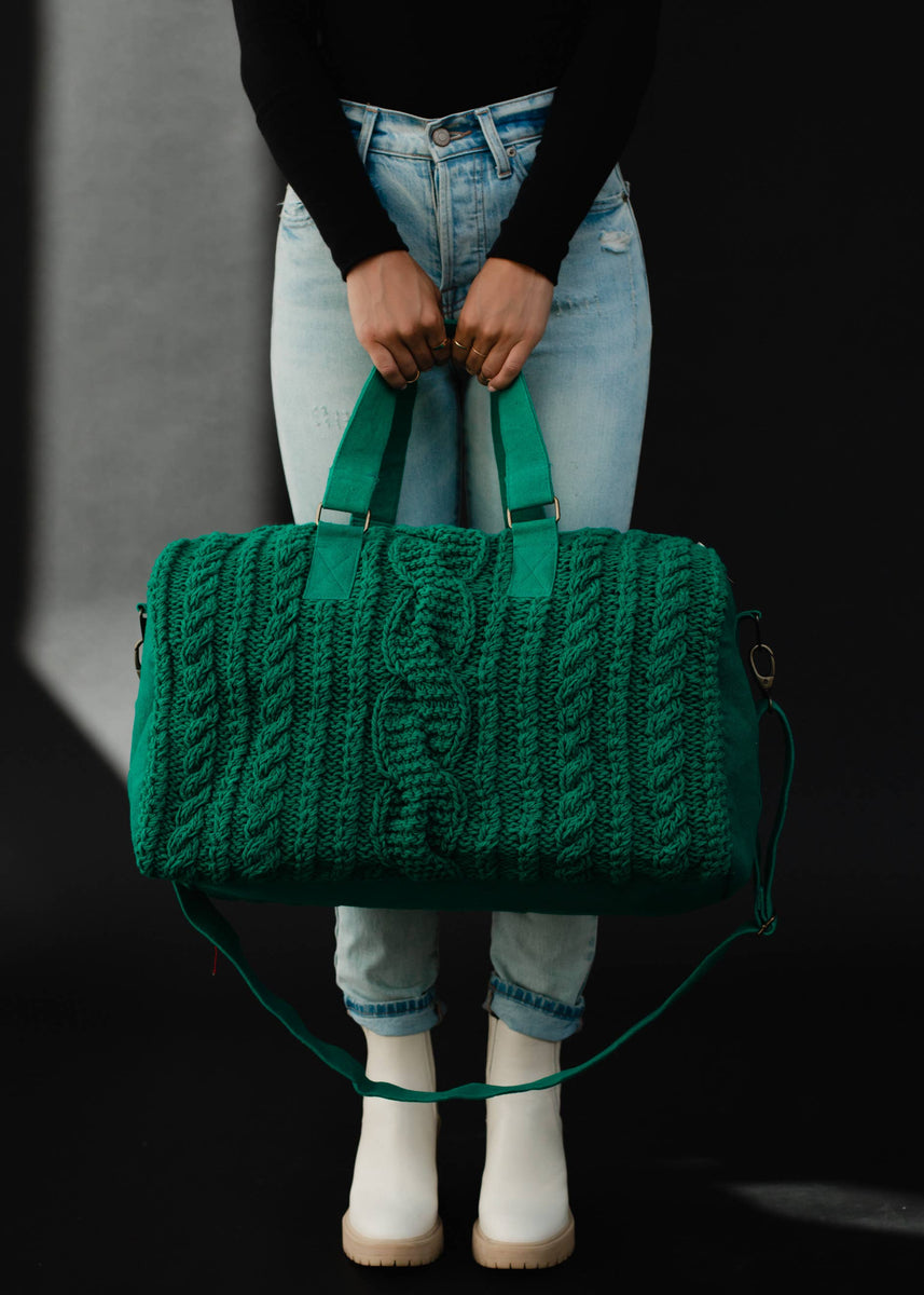 Kelly Green Cable Knit Duffel – Circa Boutique + Gifts